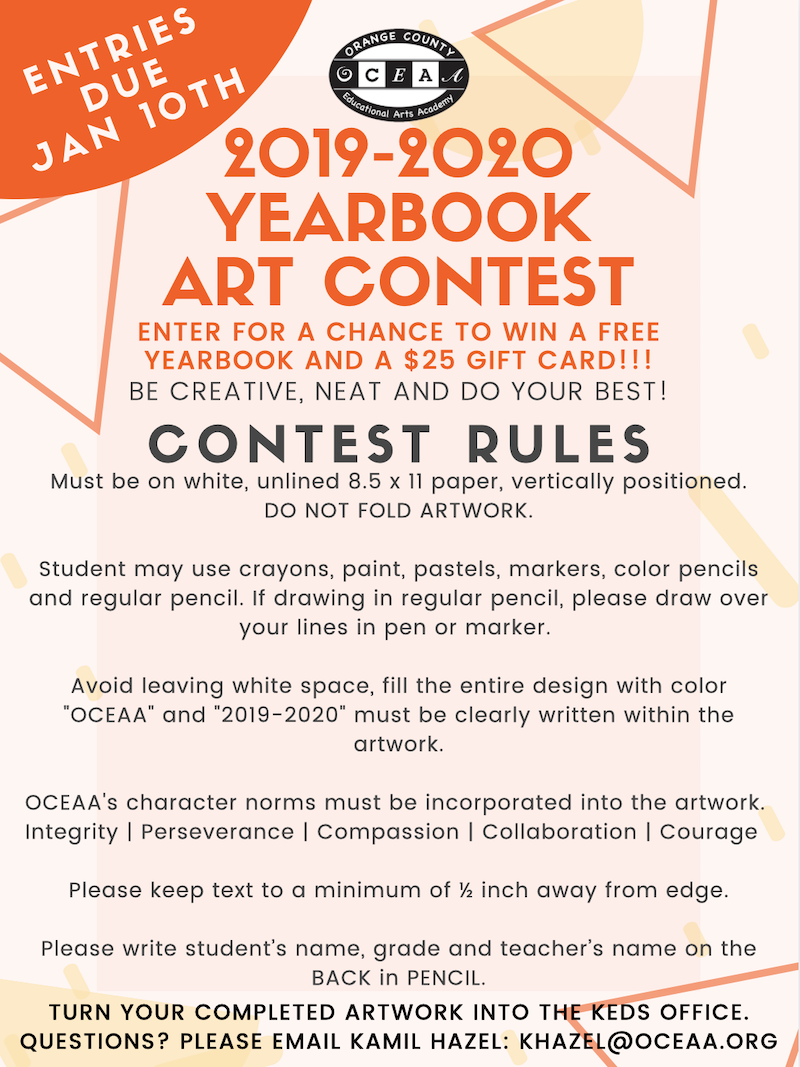 OCEAA’s Yearbook Cover Contest - OCEAA - a TK-8th Santa Ana charter school